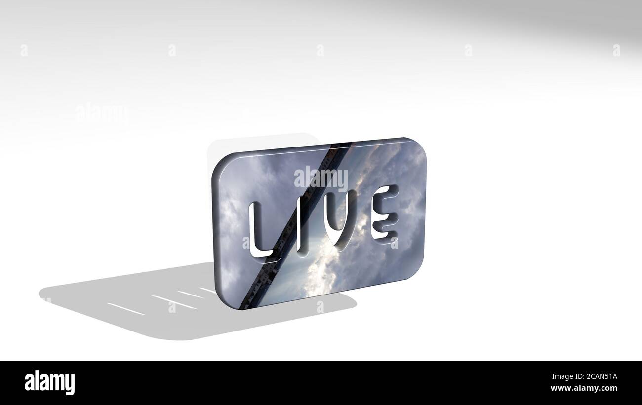 live notice 3D icon standing on the floor. 3D illustration. background ...