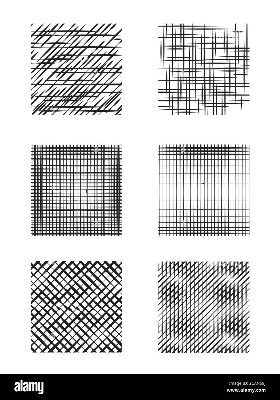Set of square shapes with hatching. Vector design elements Stock Vector ...