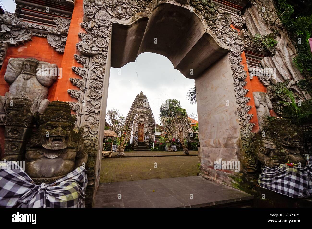 Bali / Indonesia - August 15, 2018: Buddhist temple seen through ...
