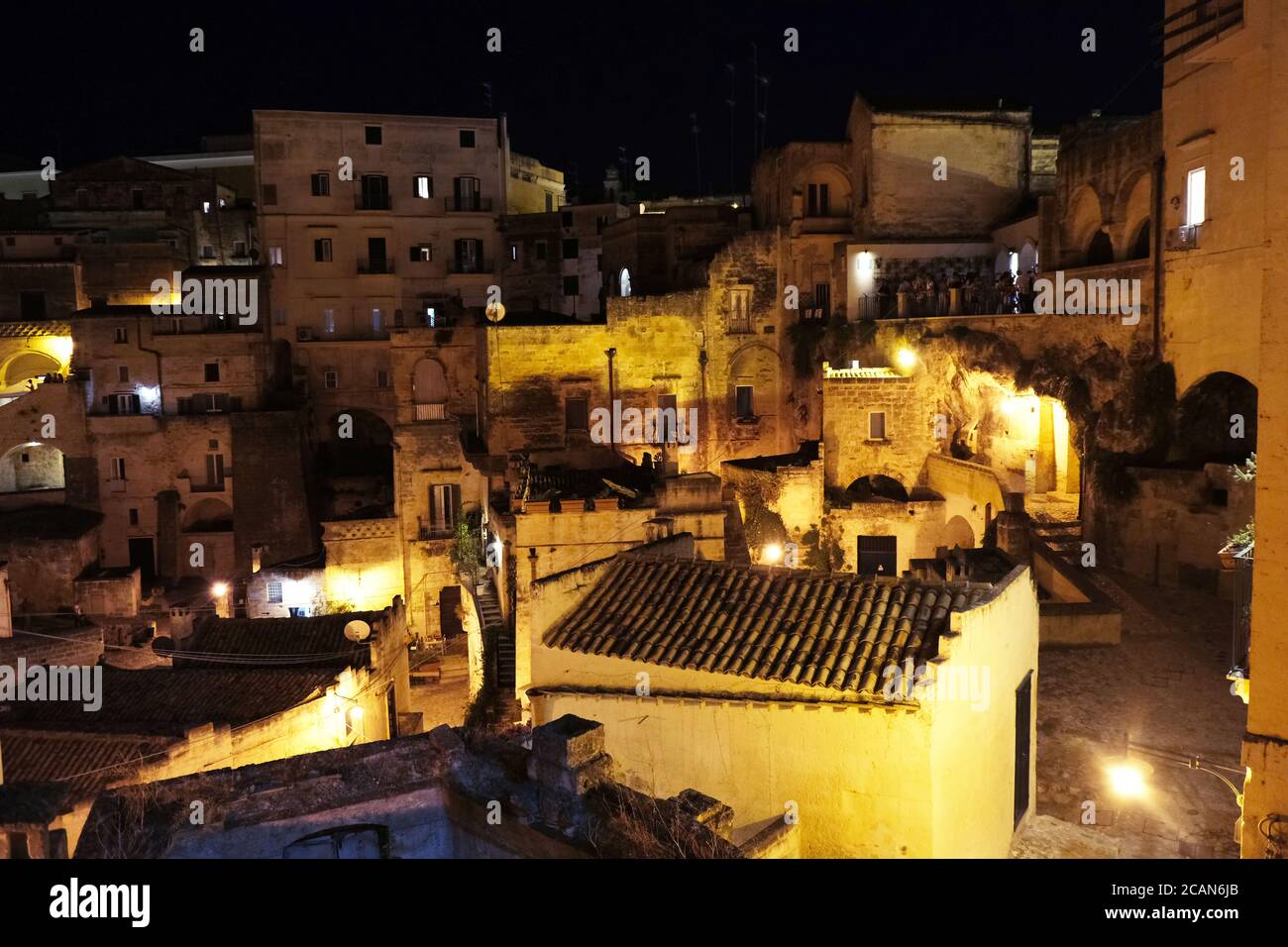 Matera Ristorante View at Night Stock Photo - Alamy