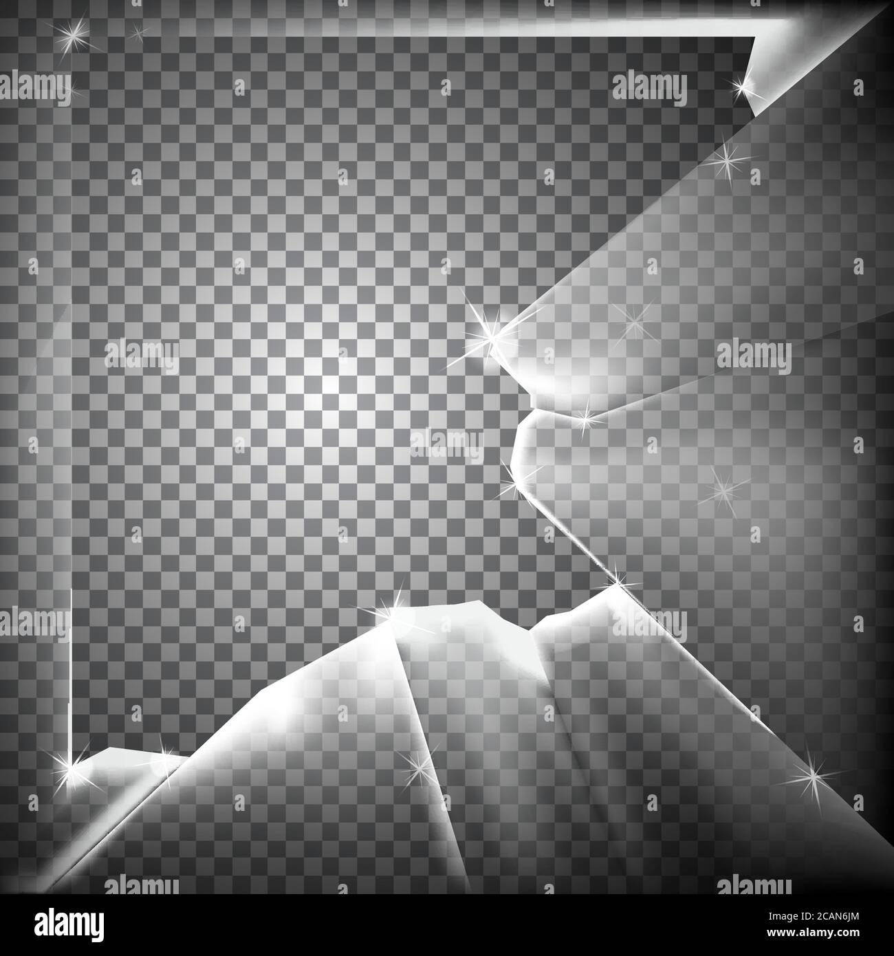 Realistic broken glass transparent illustration Stock Vector Images - Alamy