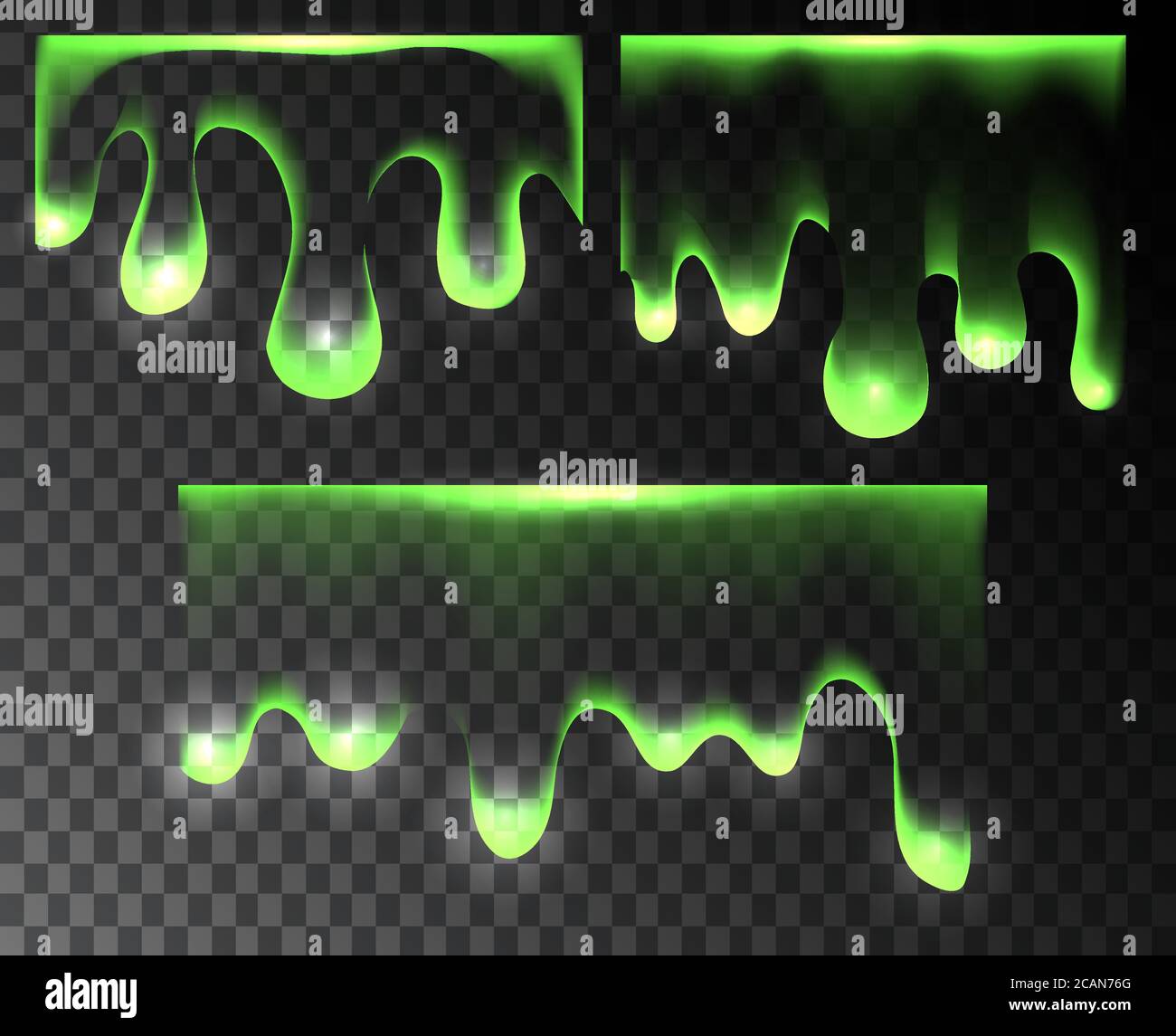 Set transparent green paint drips. Vector element for your creativity ...