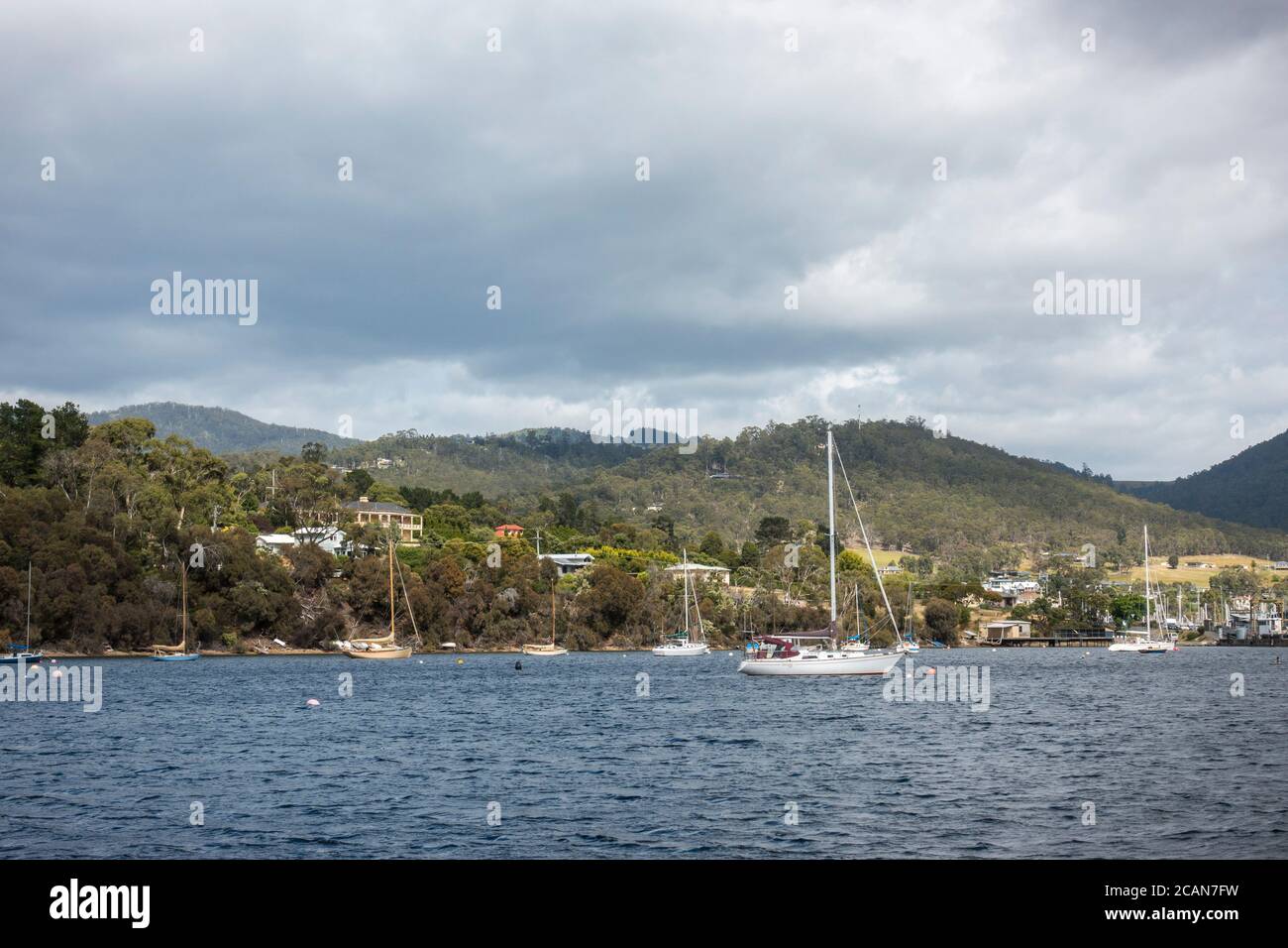 View of Kettering, Tasmania, from the Sealink Bruny Island Ferry ...