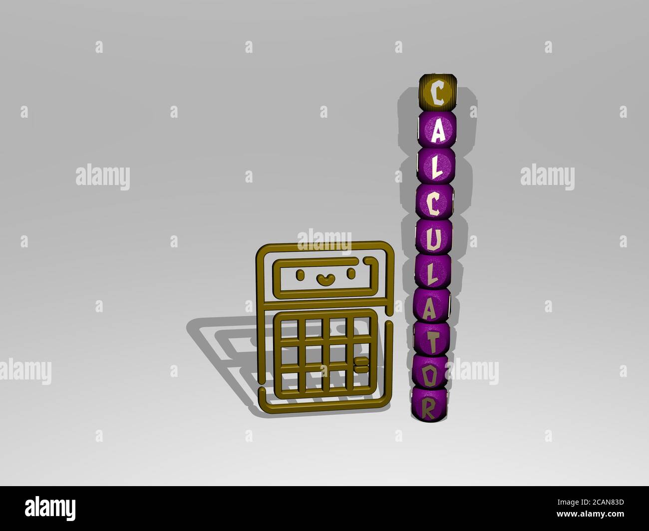 CALCULATOR text beside the 3D icon. 3D illustration. business and ...