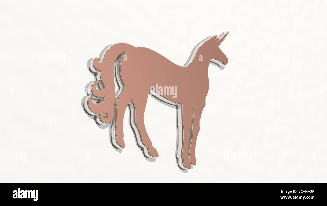 UNICORN 3D drawing icon. 3D illustration. cute and background Stock ...