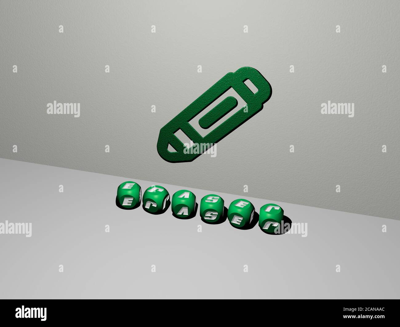 3D graphical image of ERASER vertically along with text built by ...