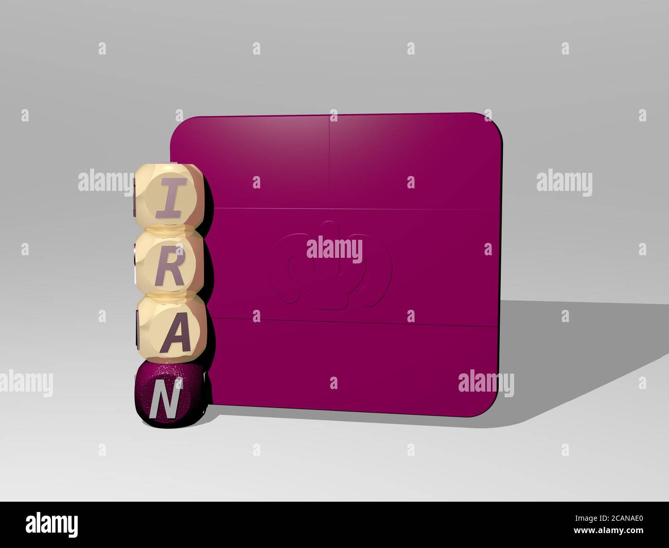 3D illustration of iran graphics and text around the icon made by ...