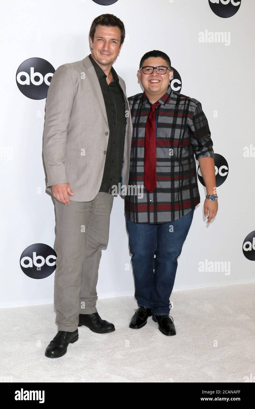 LOS ANGELES - AUG 7: Nathan Fillion, Rico Rodriguez at the ABC TCA ...