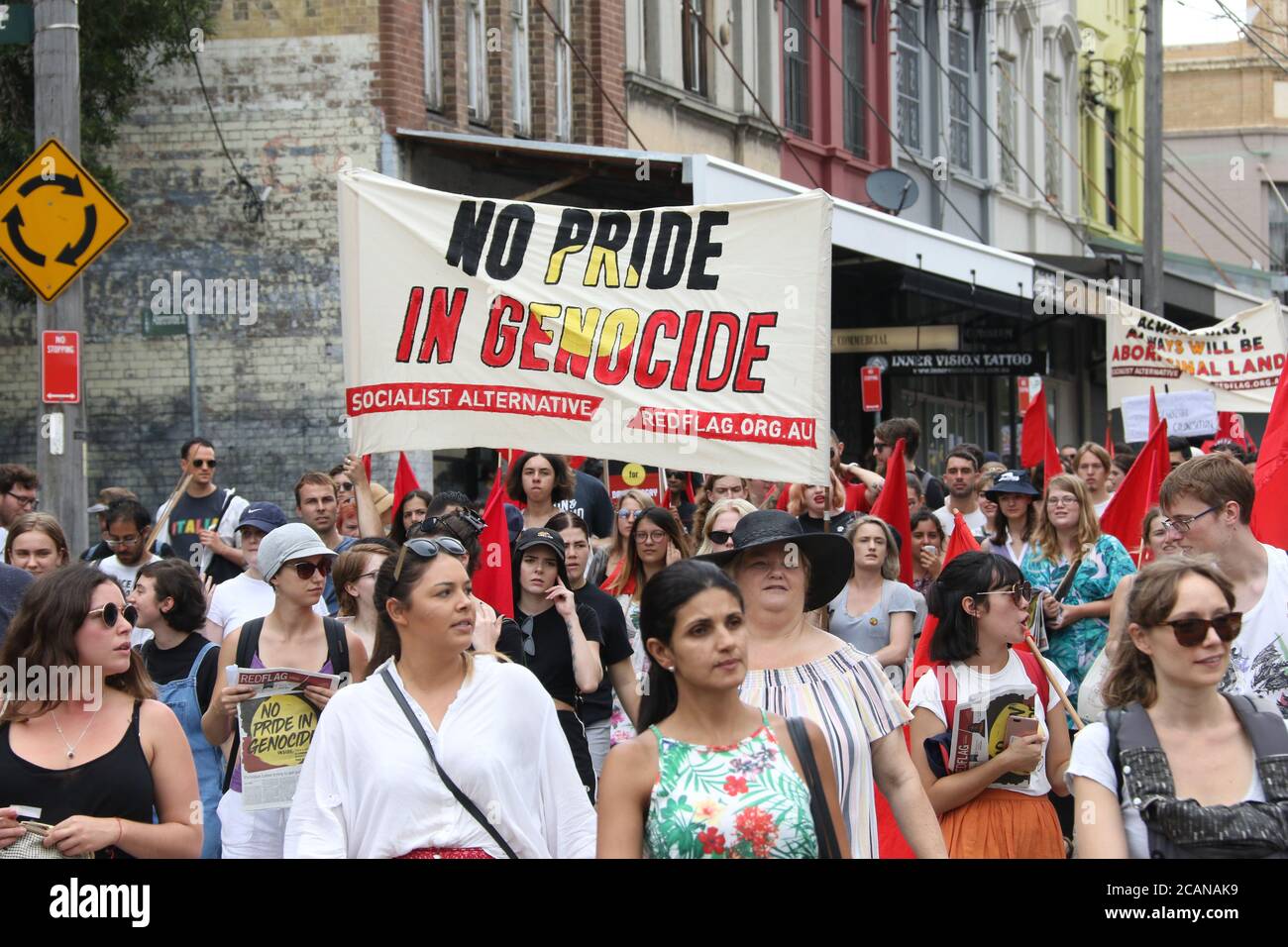 Aboriginal invasion day march on Australia Day in Sydney, Australia ...