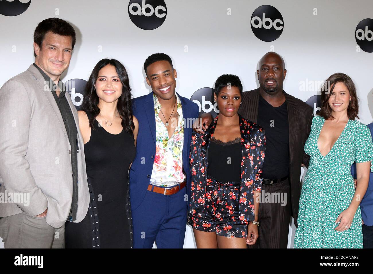 LOS ANGELES - AUG 7: Nathan Fillion, Alyssa Diaz, Titus Makin Jr, Afton ...