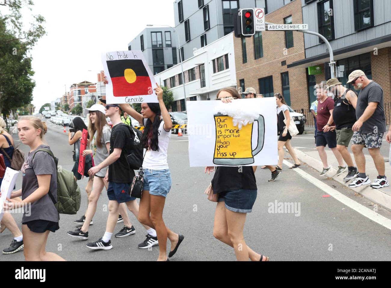 Aboriginal invasion day march on Australia Day in Sydney, Australia ...