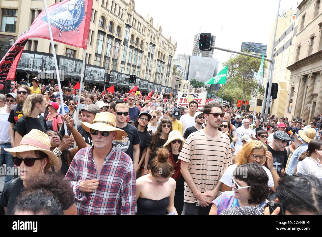 Aboriginal invasion day march on Australia Day in Sydney, Australia ...