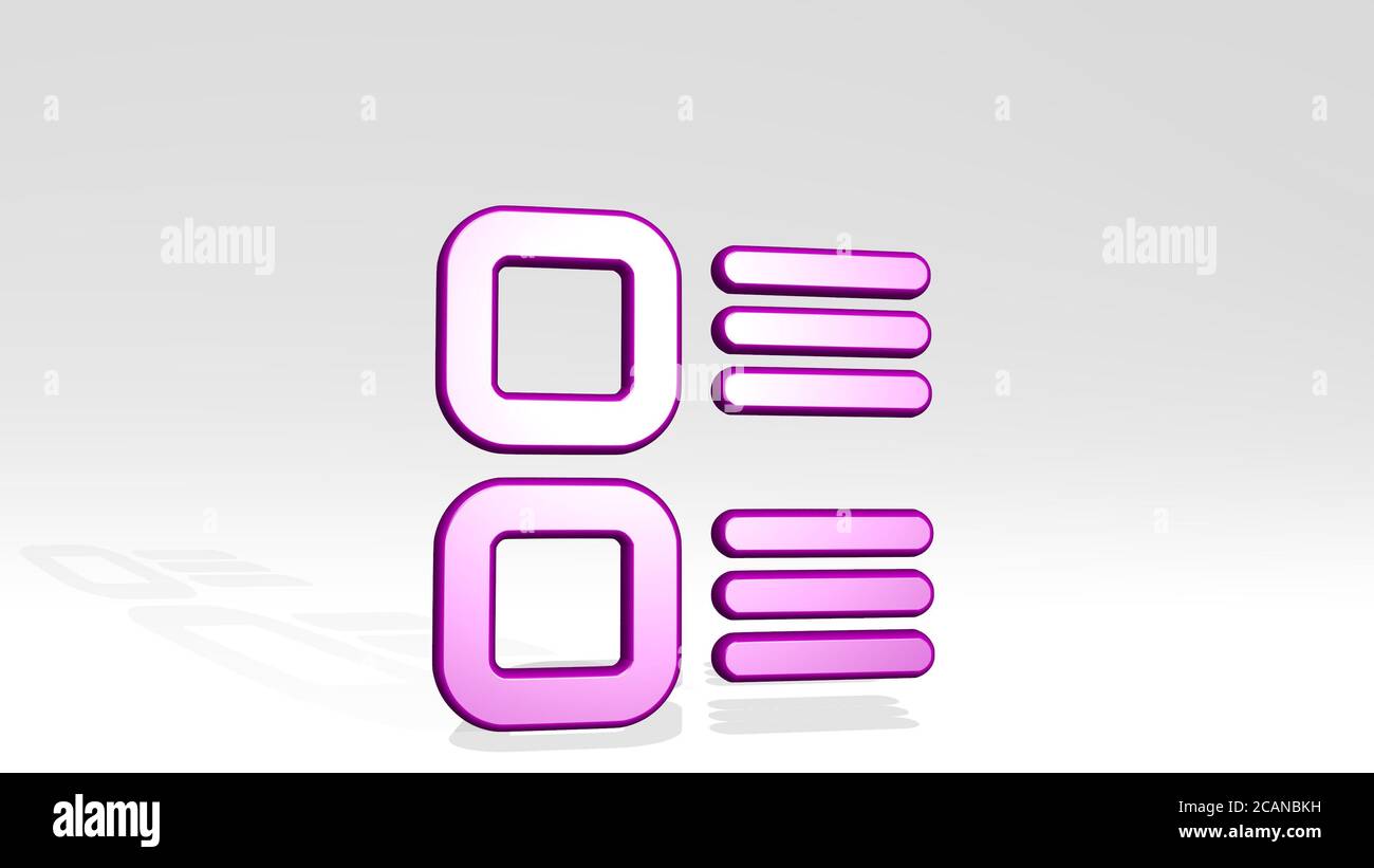 layout content alternate 3D icon casting shadow. 3D illustration ...