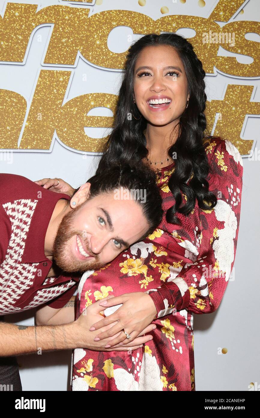 LOS ANGELES - AUG 28: Us The Duo, Michael Alvarado, Carissa Alvarado at the "America's Got ...