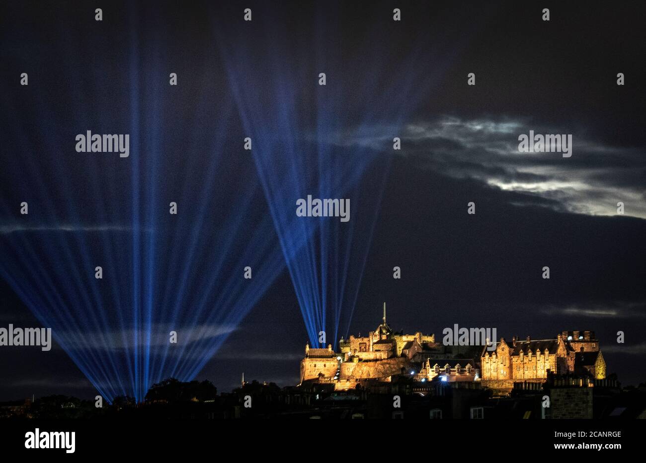 The sky above Edinburgh Castle is lit up by My Light Shines On, an ...