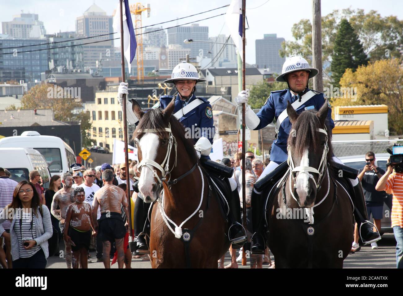 Coloured diggers march in Redfern Stock Photo - Alamy