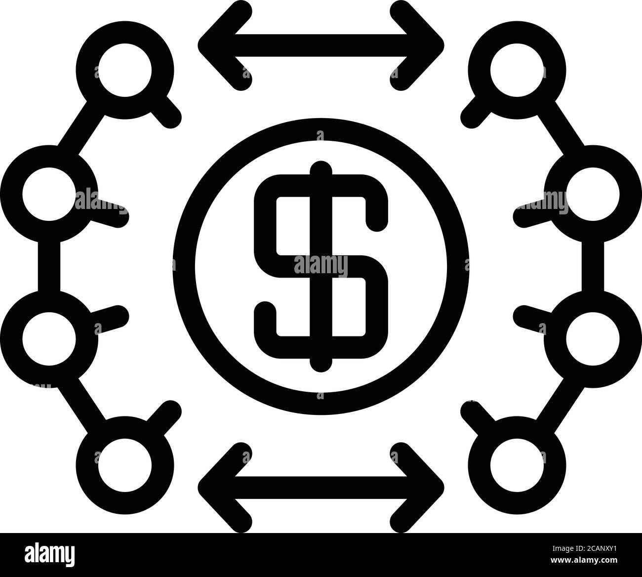 Money circle icon, outline style Stock Vector Image & Art - Alamy
