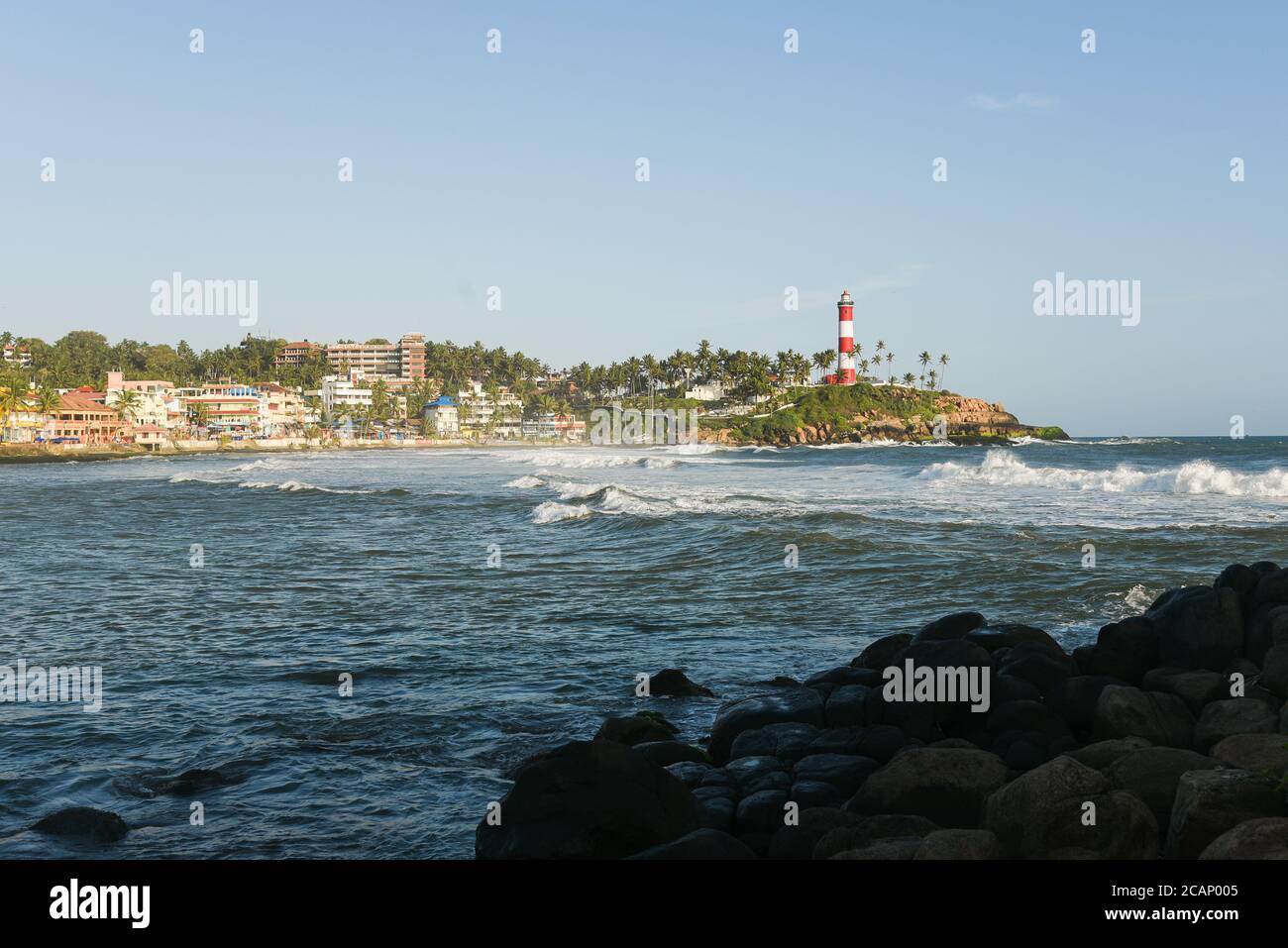 Lighthouse kovalam thiruvananthapuram kerala india hi-res stock ...