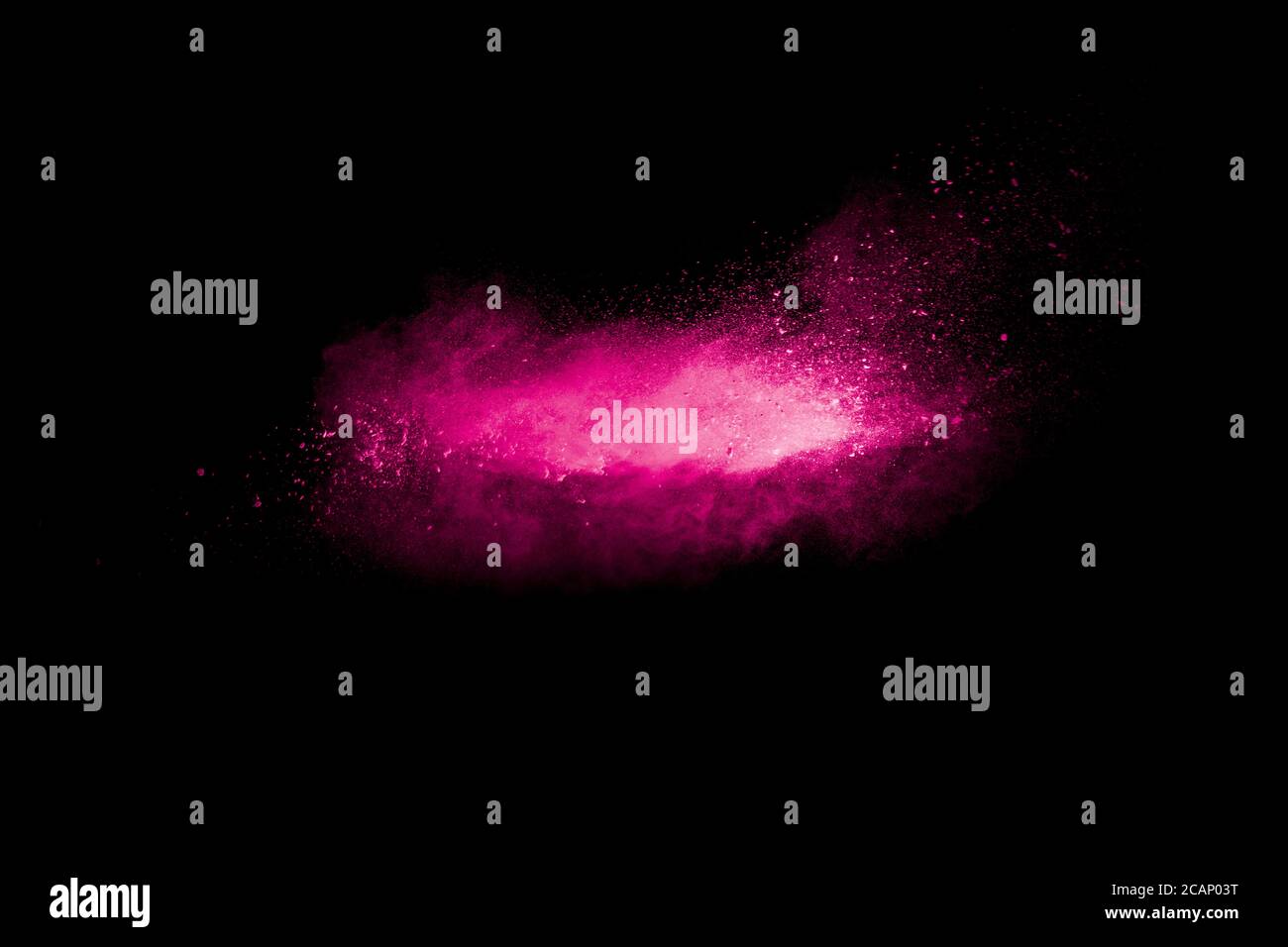 Pink dust particles splash on black background.Pink powder splash Stock ...