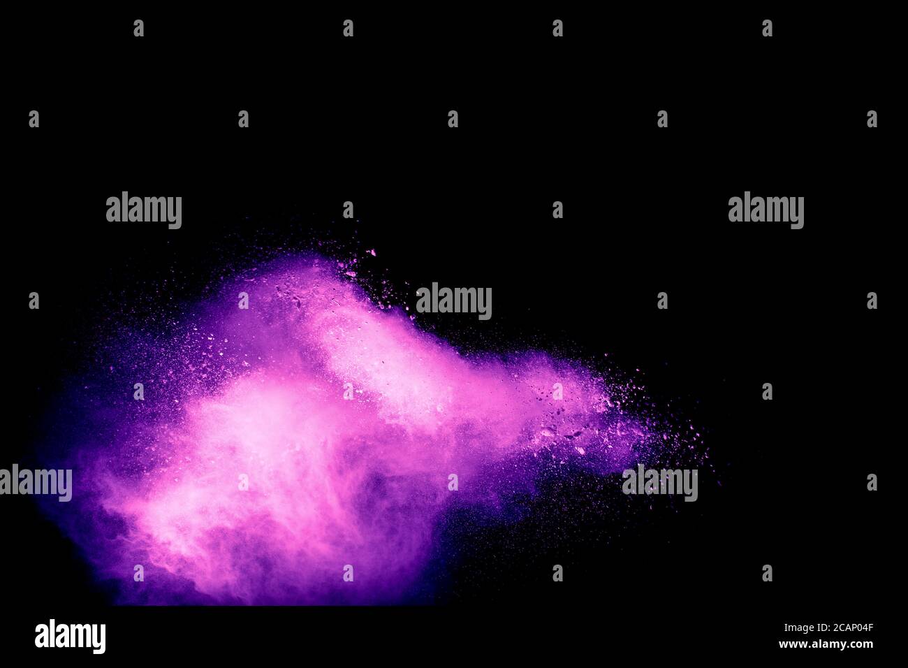 Pink dust particles splash on black background.Pink powder splash Stock ...