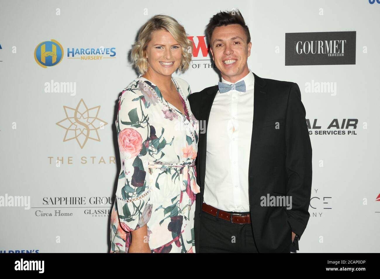 Leisel Jones and Damon Martin attend the Jeans for Genes Denim Dinner ...