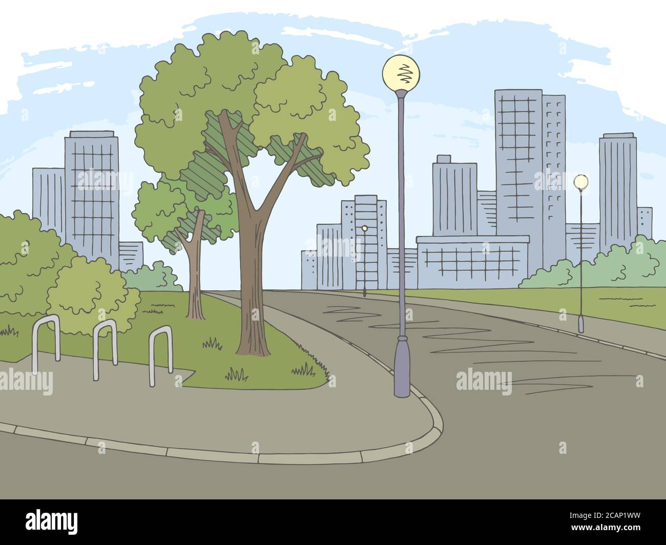 Sketch of city hi-res stock photography and images - Alamy