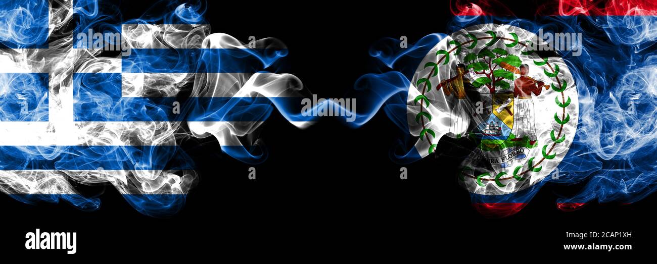 Belize smoke flag Stock Photo - Alamy