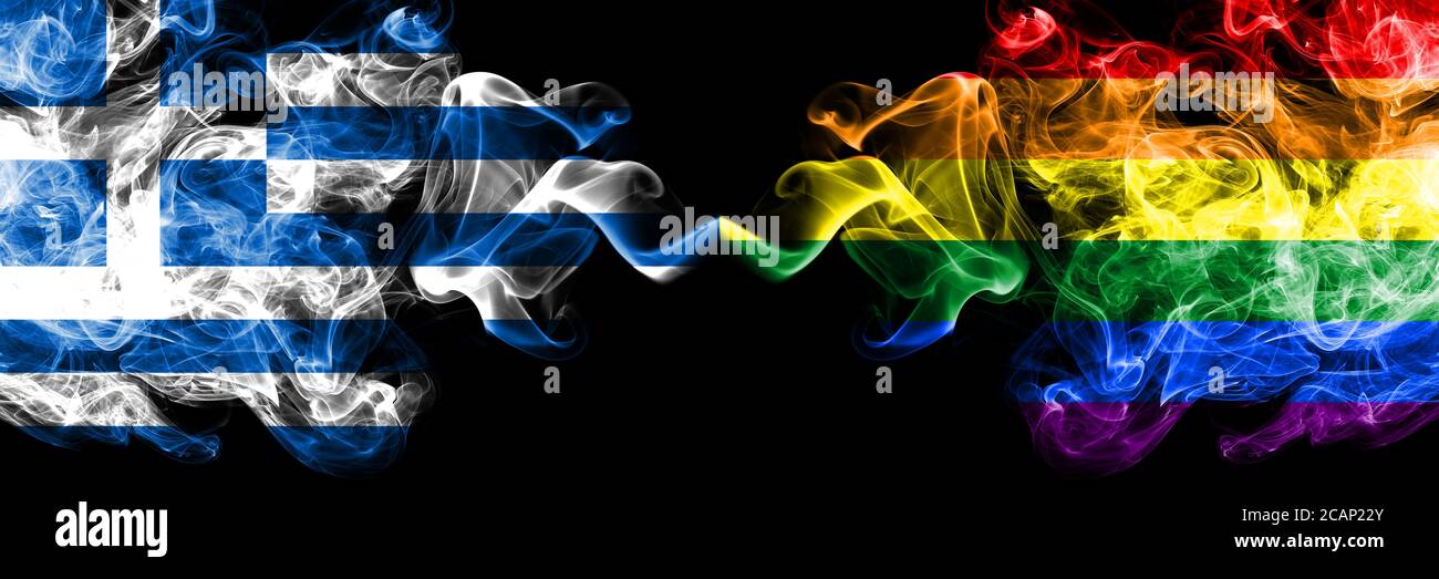 Gay smoke flag, LGBT pride flag Stock Photo - Alamy