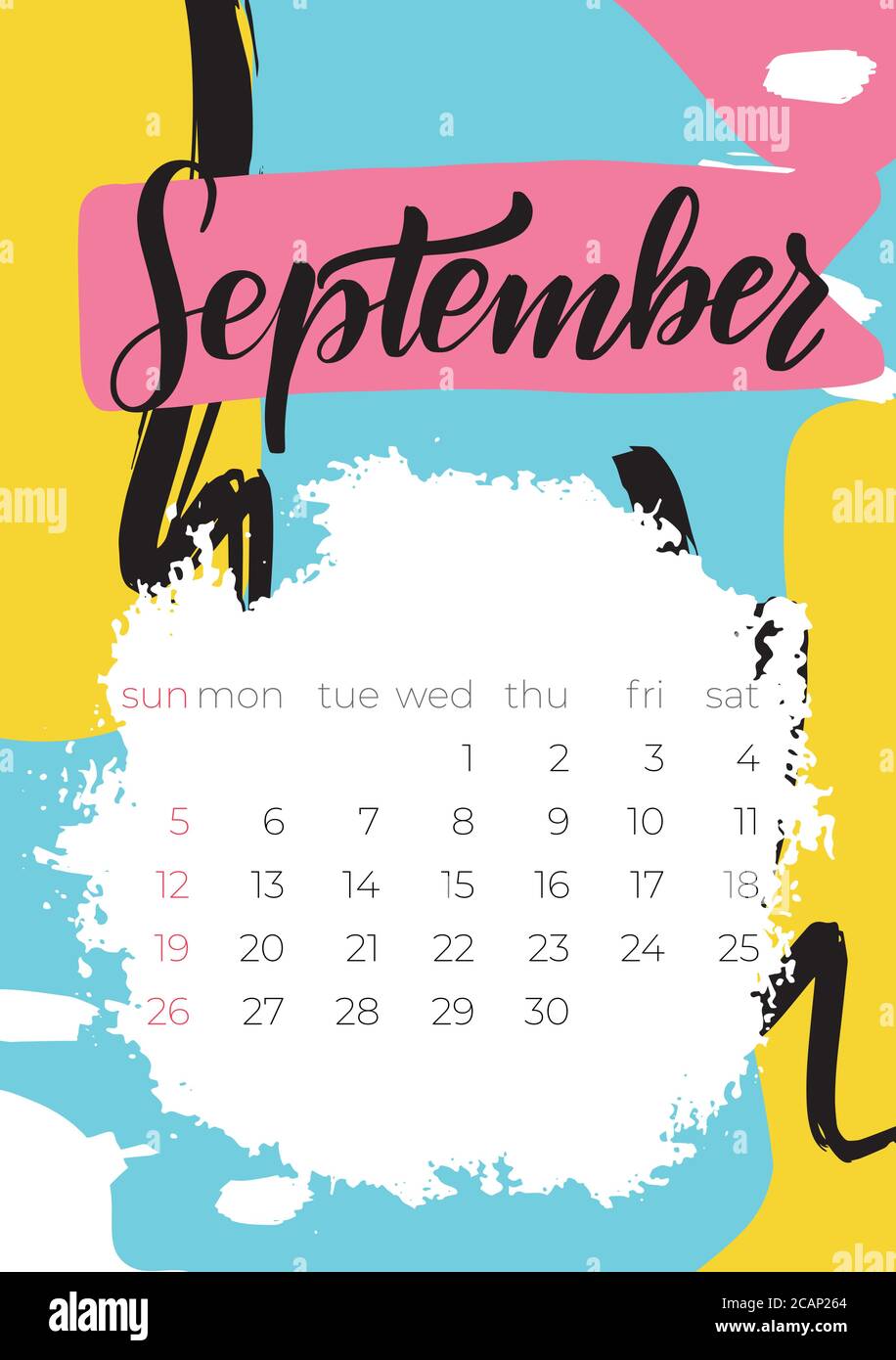 Modern September 2021 calendar, great design for printing Stock Vector ...