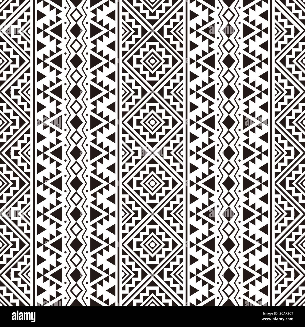 Seamless ethnic pattern. Traditional tribal pattern in black and white ...
