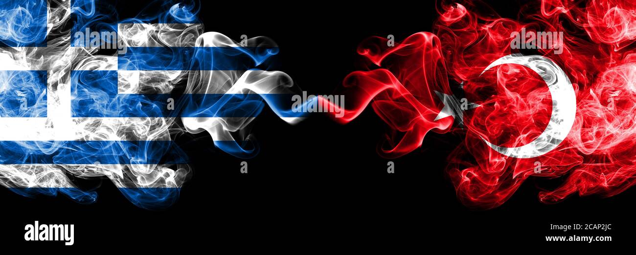 Turkey smoke flag Stock Photo - Alamy