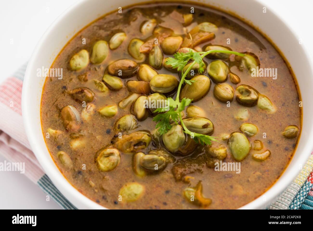Pavta Bhaji or Lima Beans Curry Recipe also known as Popat Dana sabzi ...