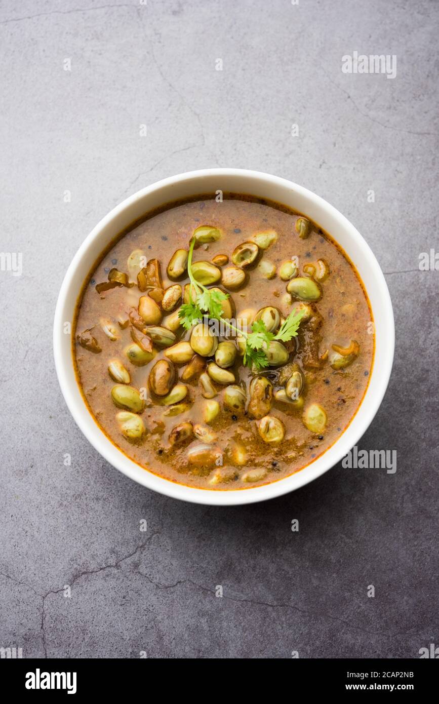 Pavta Bhaji or Lima Beans Curry Recipe also known as Popat Dana sabzi ...