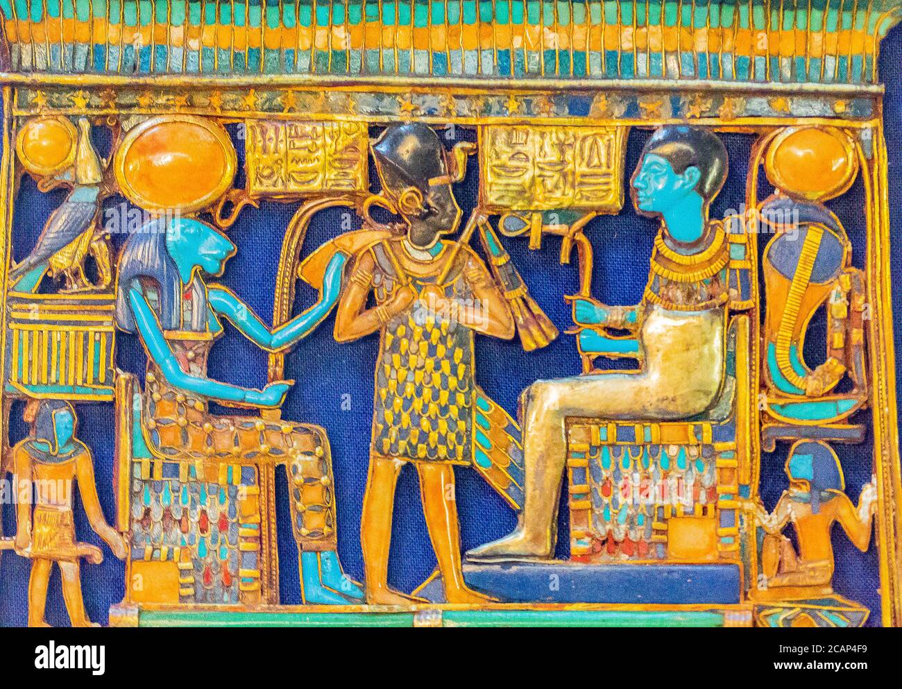 Egypt Cairo Egyptian Museum Tutankhamon Jewellery From His Tomb In Luxor A Pectoral The