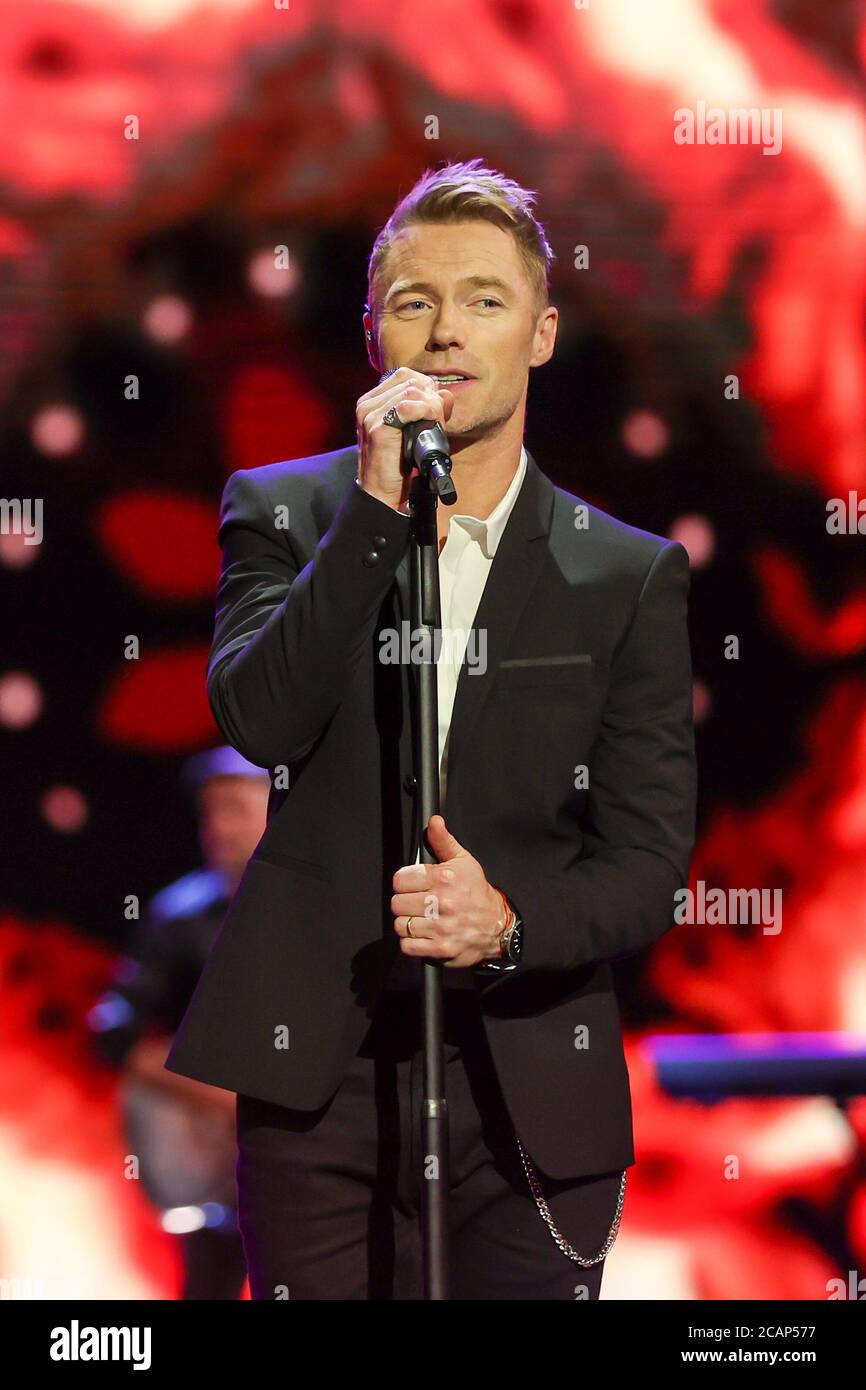 06 August 2020, Saxony, Leipzig: The Irish singer Ronan Keating sings ...