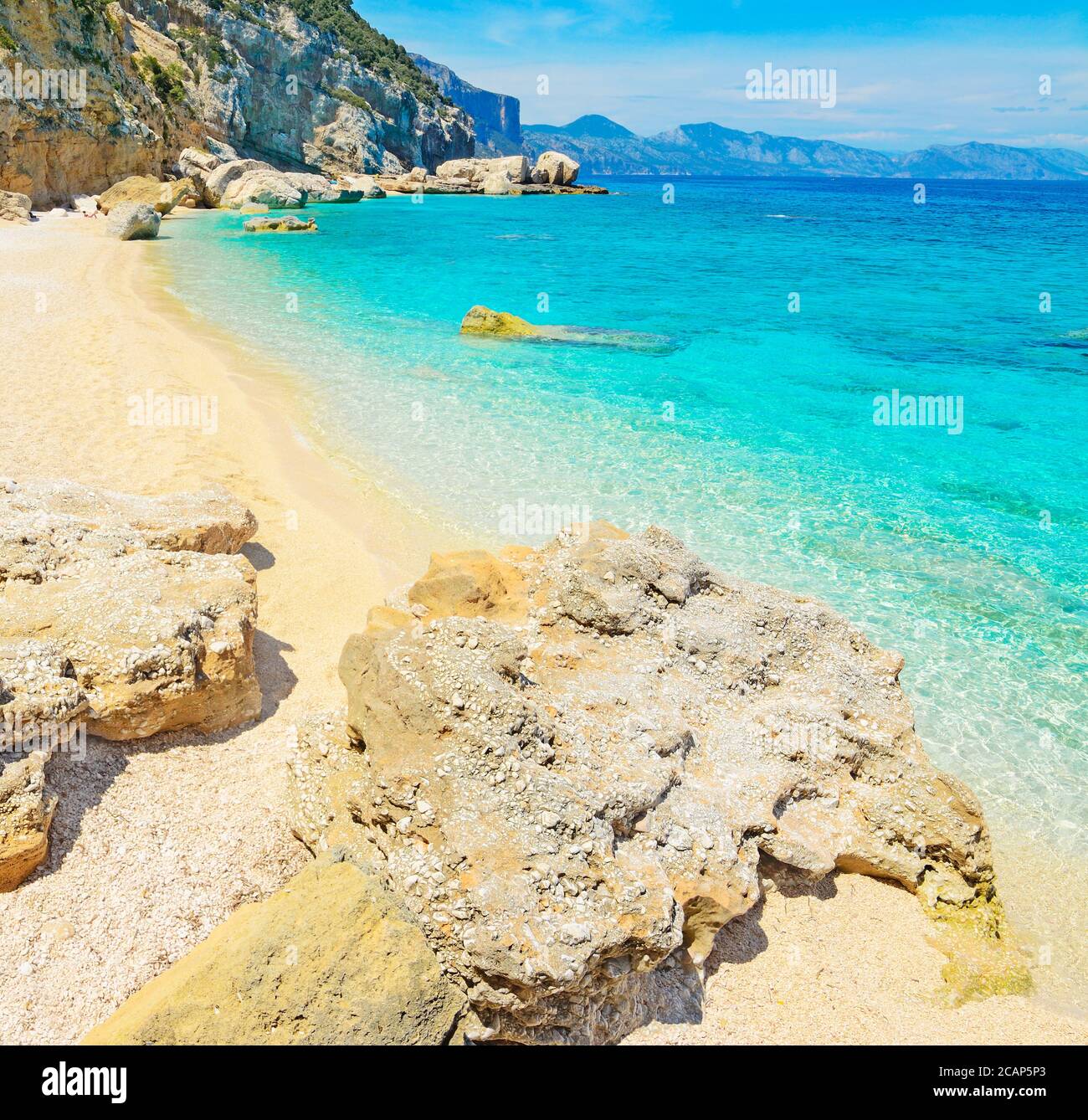 rocks and sand in Cala Mariolu, Sardinia Stock Photo - Alamy