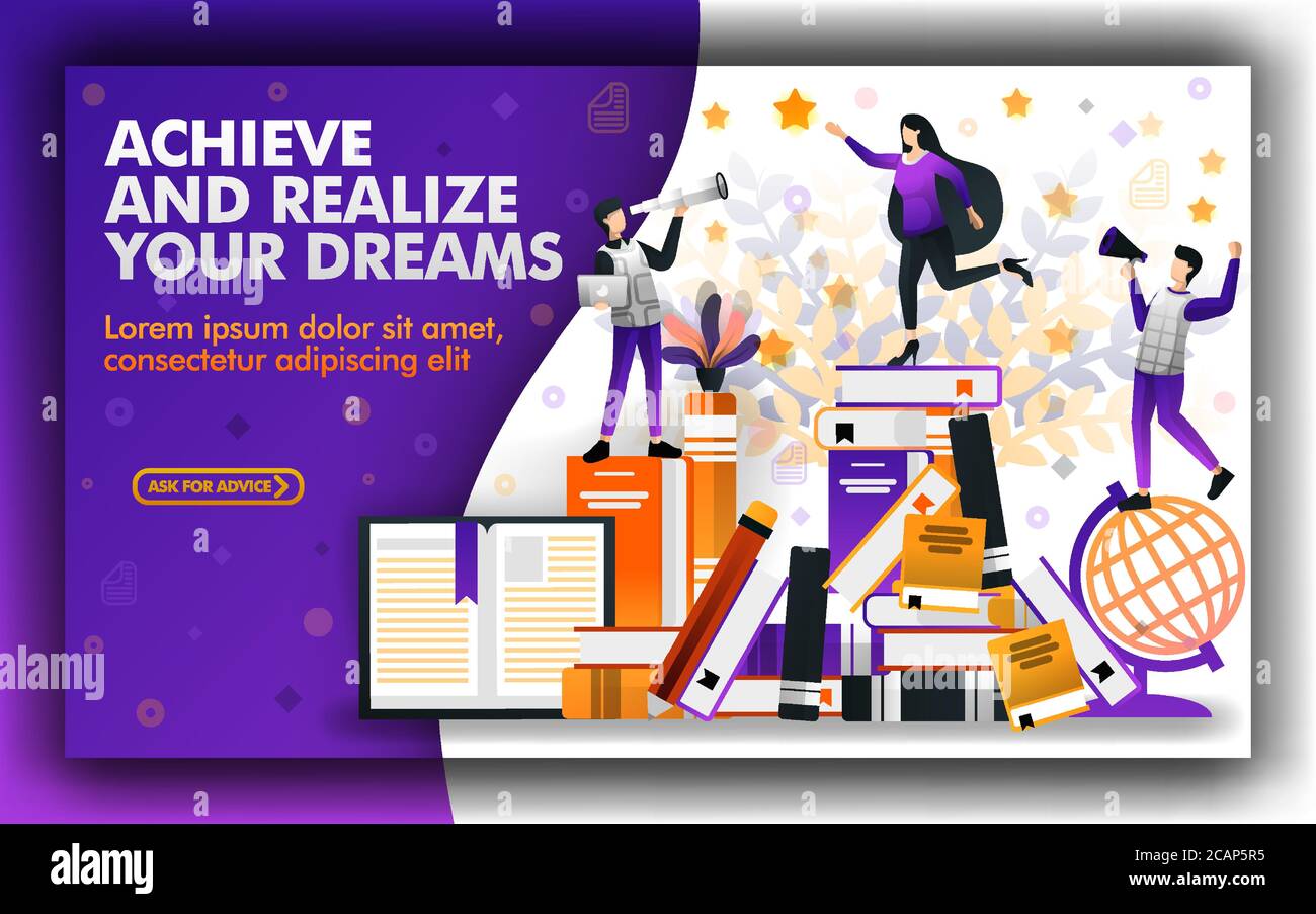 Vector illustration of education helps you to achieve and realize your ... Vector illustration of education helps you to achieve and realize your ...