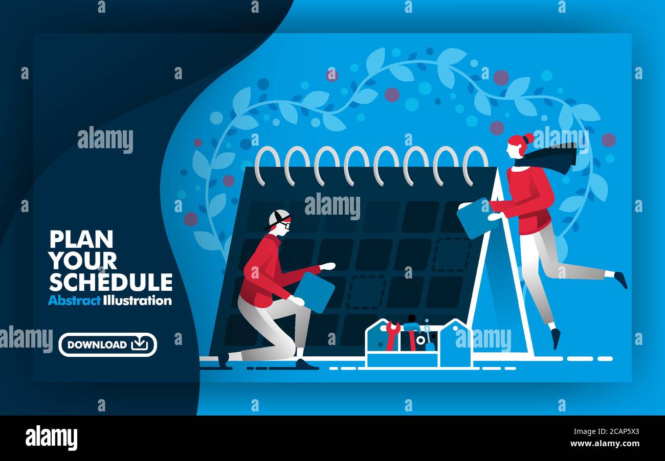 Vector abstract illustration .Web banner and poster in blue and dark ...