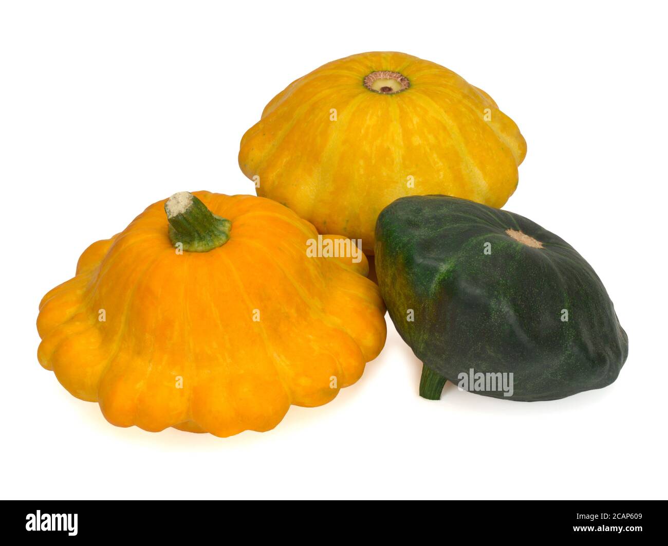 patisson squash closeup isolated on a white background Stock Photo - Alamy