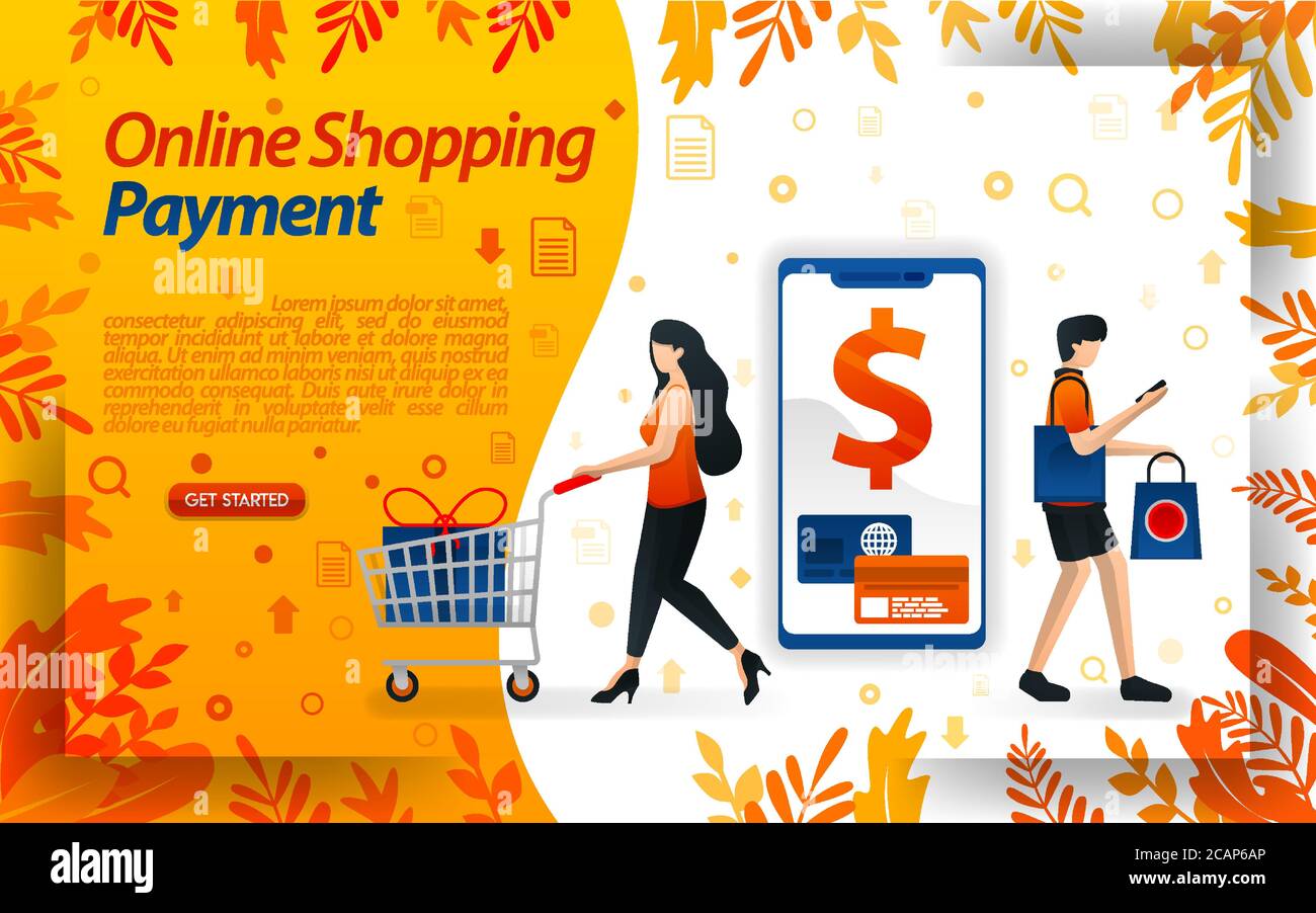 Online Payment Methods for e-commerce. online shopping payments using smartphones and credit ...
