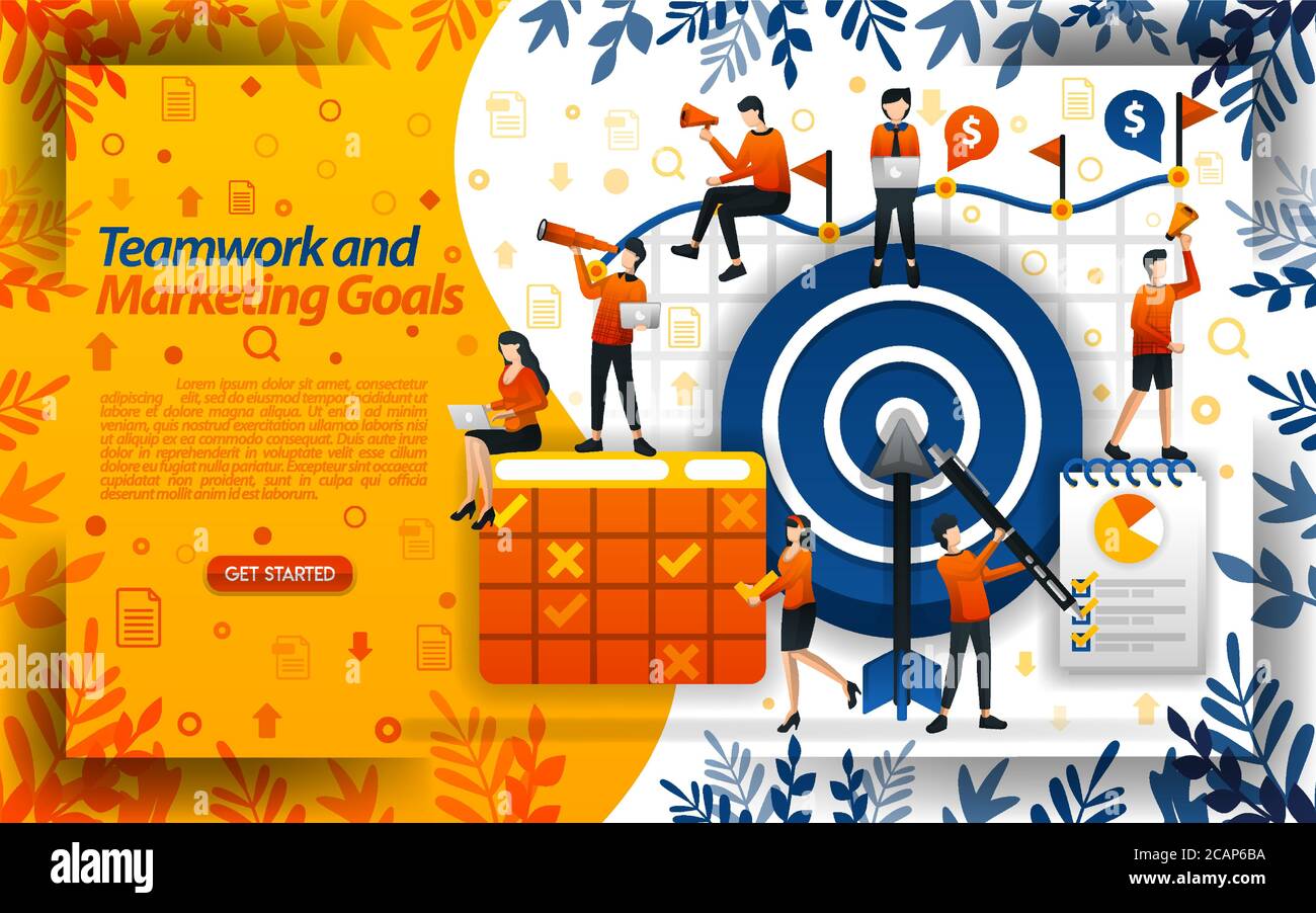 Teamwork to achieve marketing goals. increase sales and determine ...