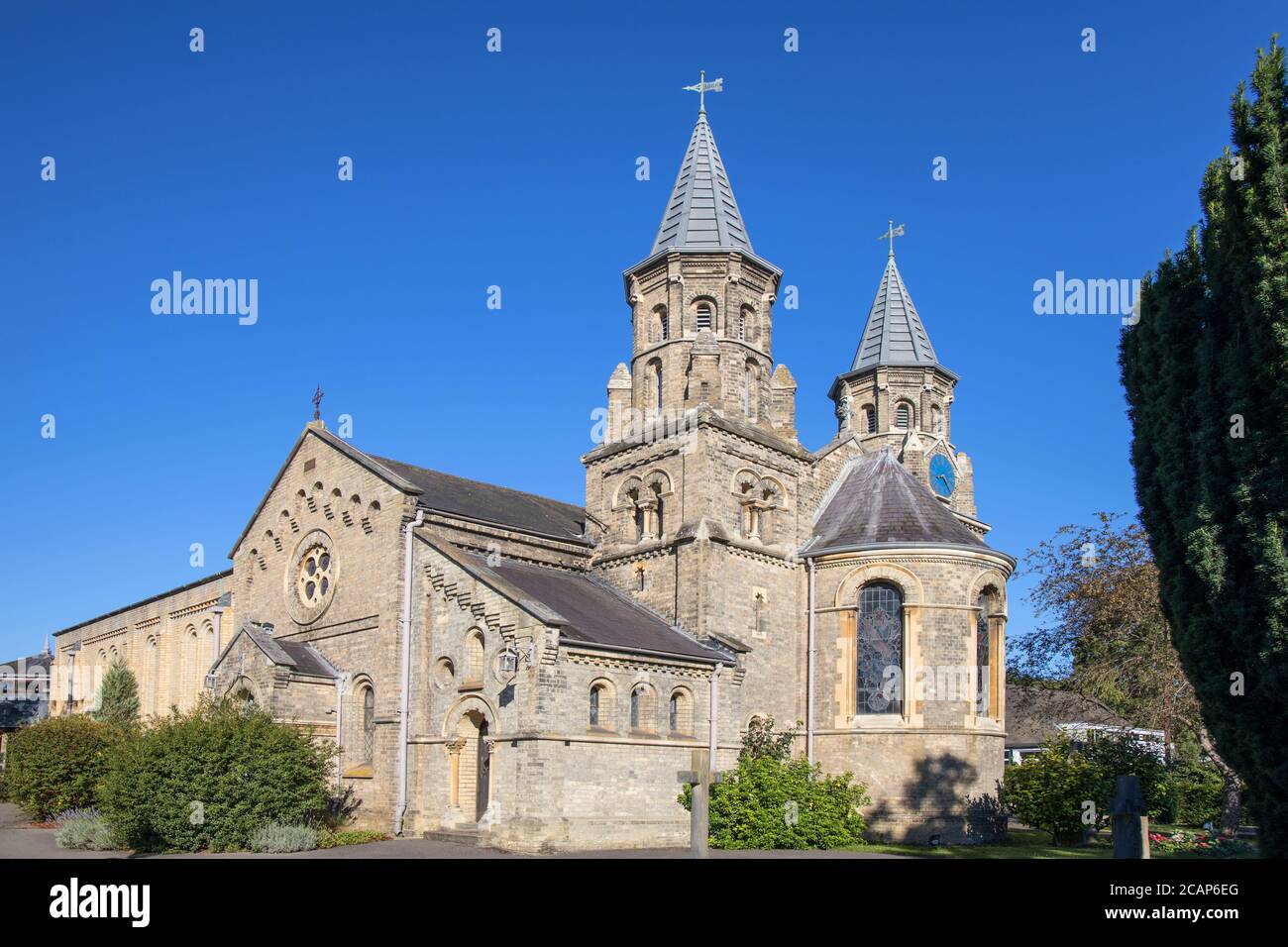 the unusual twin towers of holy trinity parish church claygate village ...