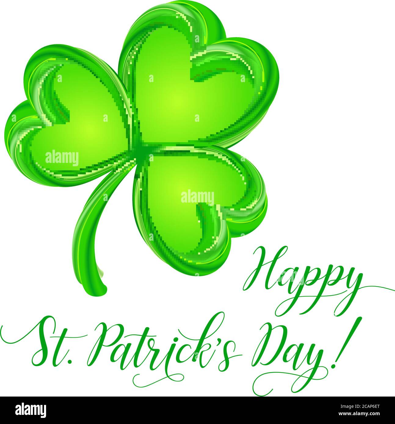 Lucky clover. St Patricks Day shamrock vector illustration. Three-leaf ...