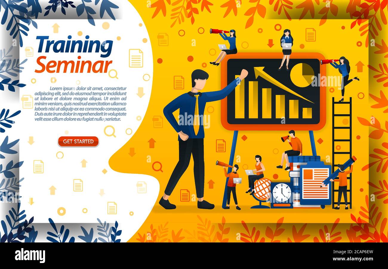 Online lecture concept banner. Cartoon illustration of online lecture ...