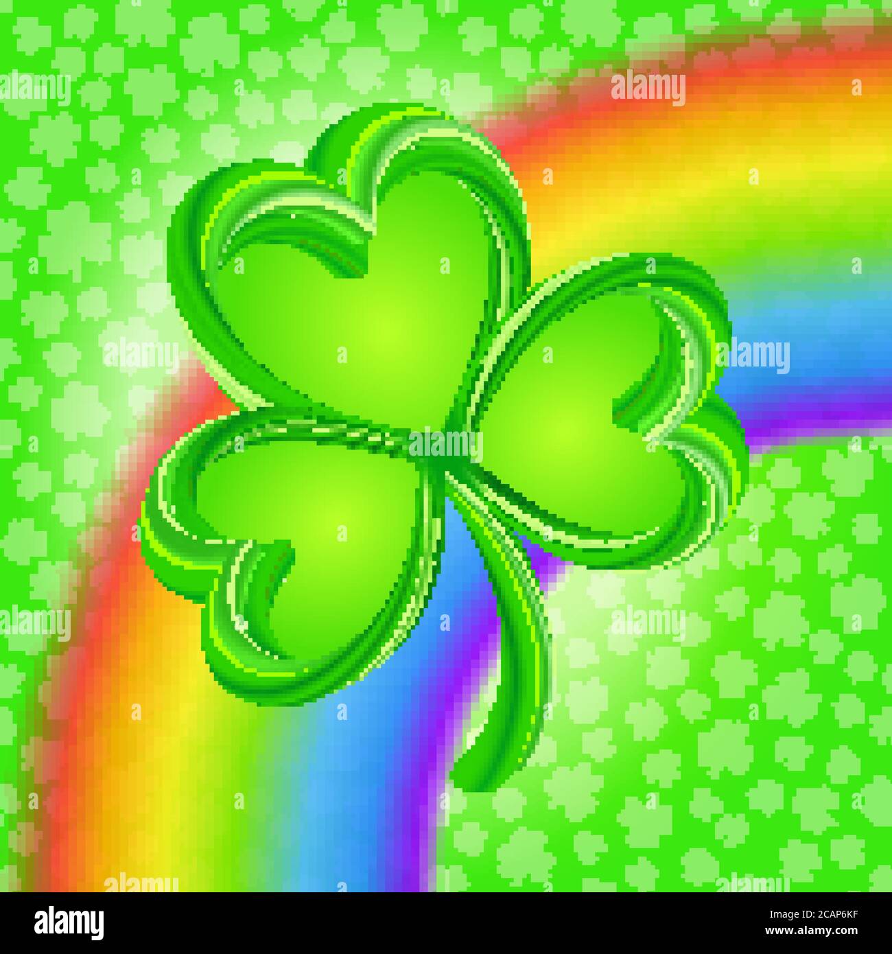 Lucky clover. St Patricks Day shamrock vector illustration. Three-leaf ...