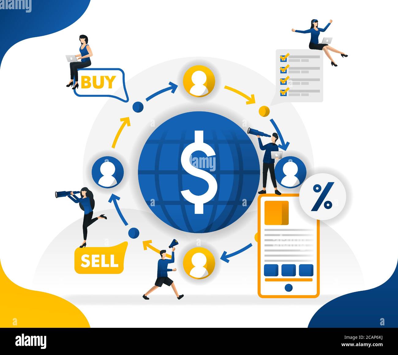 Money circulation and trade in the world. transfer and send currencies ...