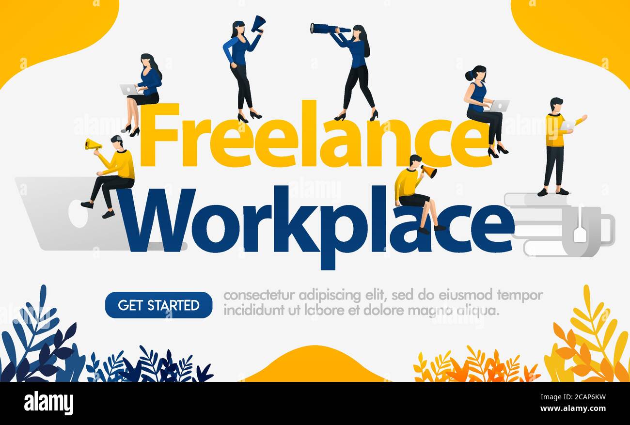 Ads for websites work with freelance method with words FREELANCE ...