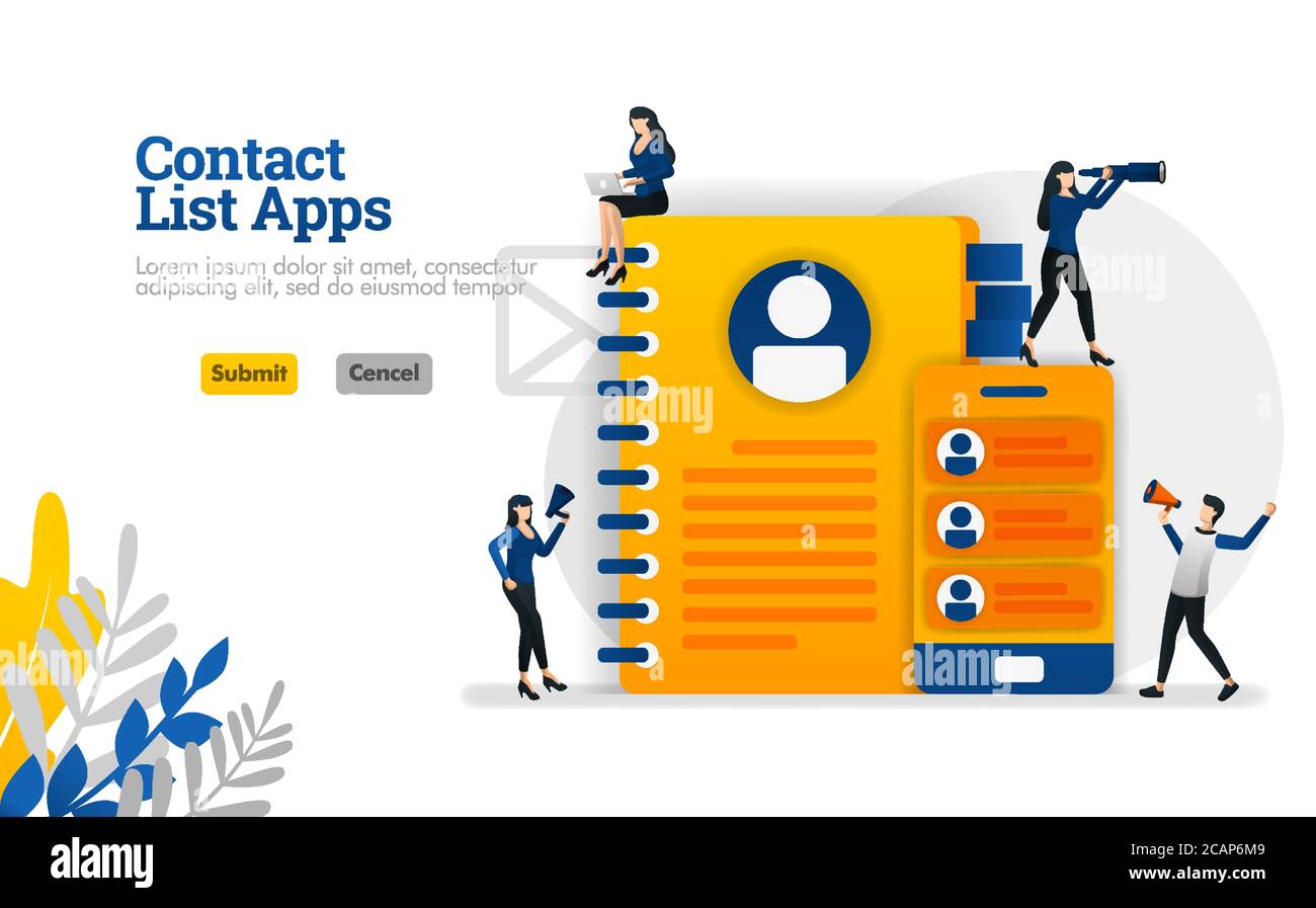 Contact list apps for mobile and reminders. equipped with books and ...