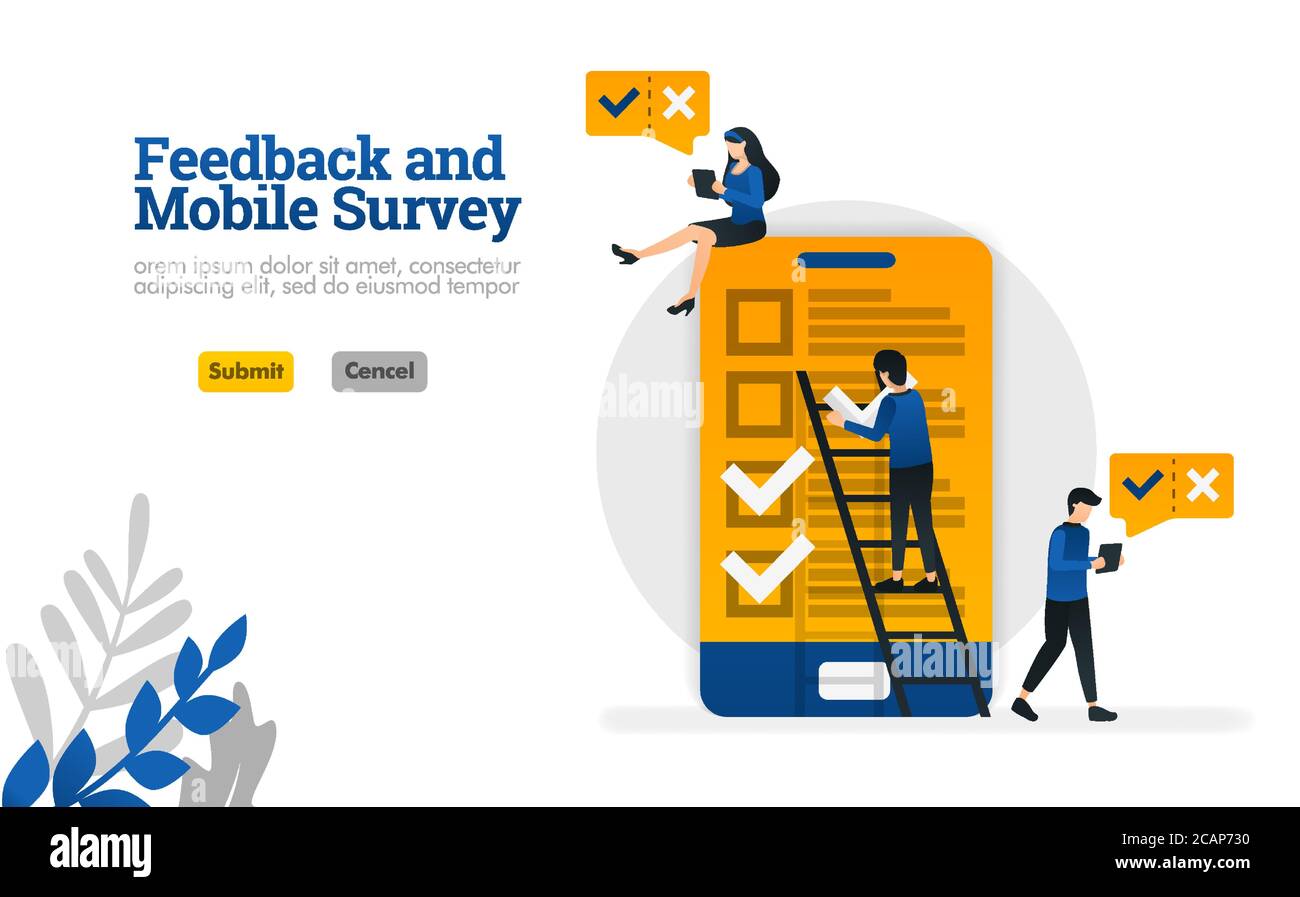 Feedback and Mobile Survey. for survey needs vector illustration ...