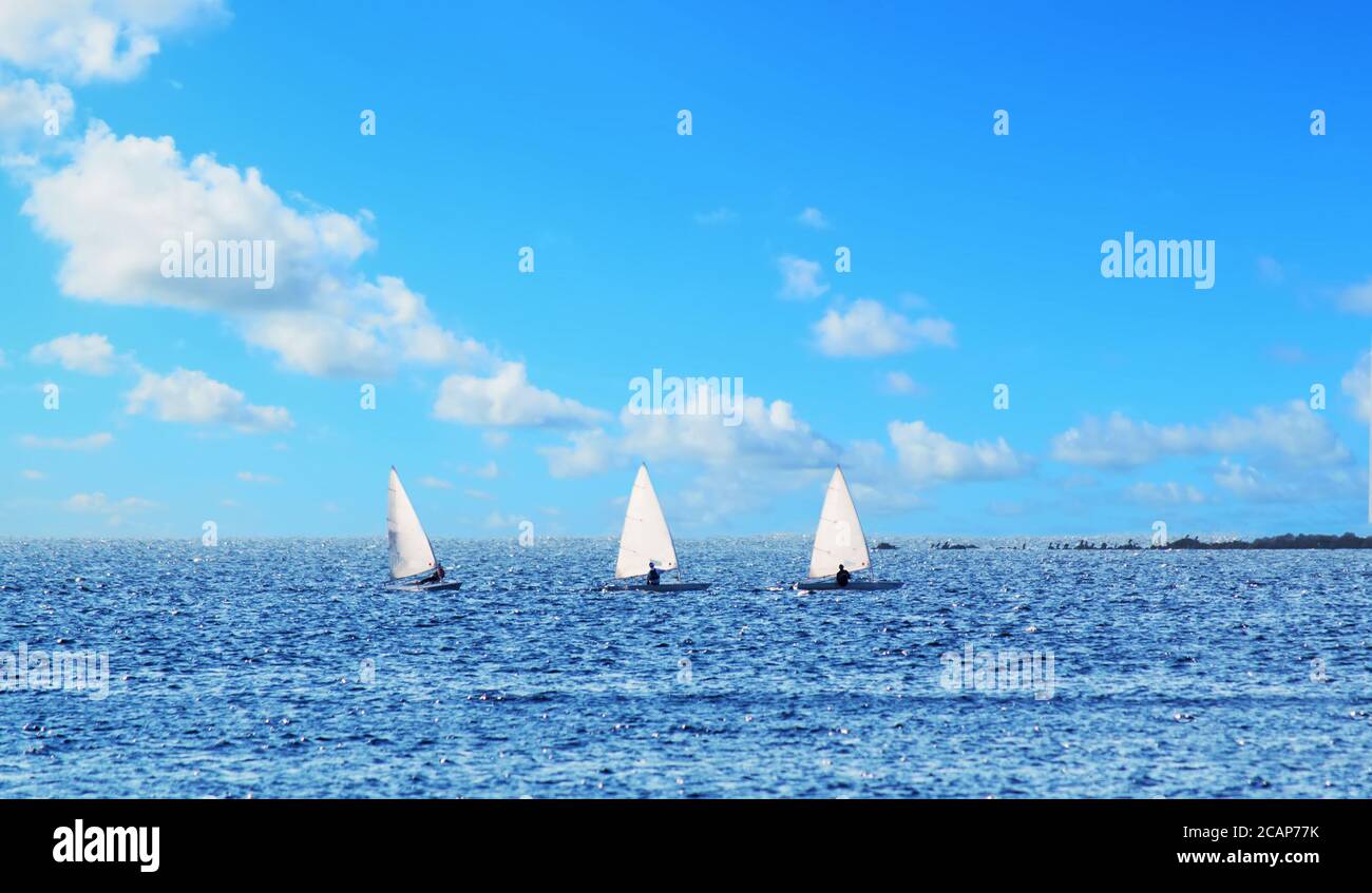 Small training sailing boats hi-res stock photography and images - Alamy